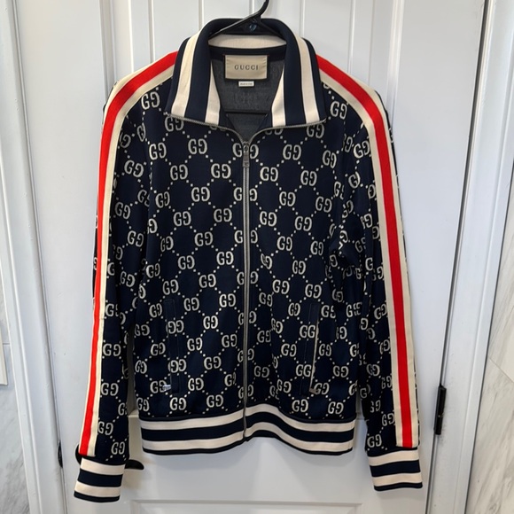 Gucci | Jackets & Coats | Gucci Monogram Jacquard Track Jacket | Poshmark